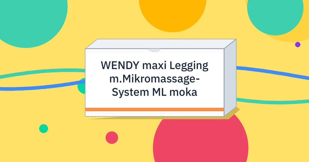 Symbolbild: Packung mit der Aufschrift WENDY maxi Legging m.Mikromassage-System ML moka (PZN 16191597) – Verfügbarkeit und Bezug in Apotheken in Frankfurt am Main