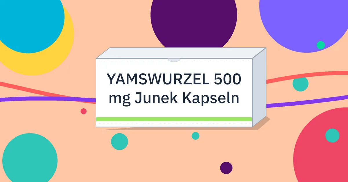 Symbolbild: Packung mit der Aufschrift YAMSWURZEL 500 mg Junek Kapseln (PZN 10396298) – Verfügbarkeit und Bezug in Apotheken in Frankfurt am Main