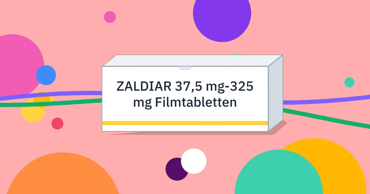 Symbolbild: Packung mit der Aufschrift ZALDIAR 37,5 mg-325 mg Filmtabletten (PZN 00204056) – Verfügbarkeit und Bezug in Apotheken in Frankfurt am Main