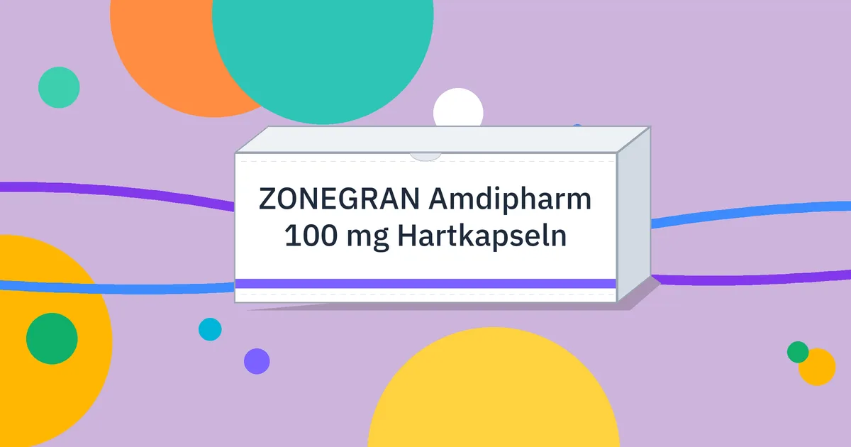Symbolbild: Packung mit der Aufschrift ZONEGRAN Amdipharm 100 mg Hartkapseln (PZN 04407299) – Verfügbarkeit und Bezug in Apotheken in Frankfurt am Main