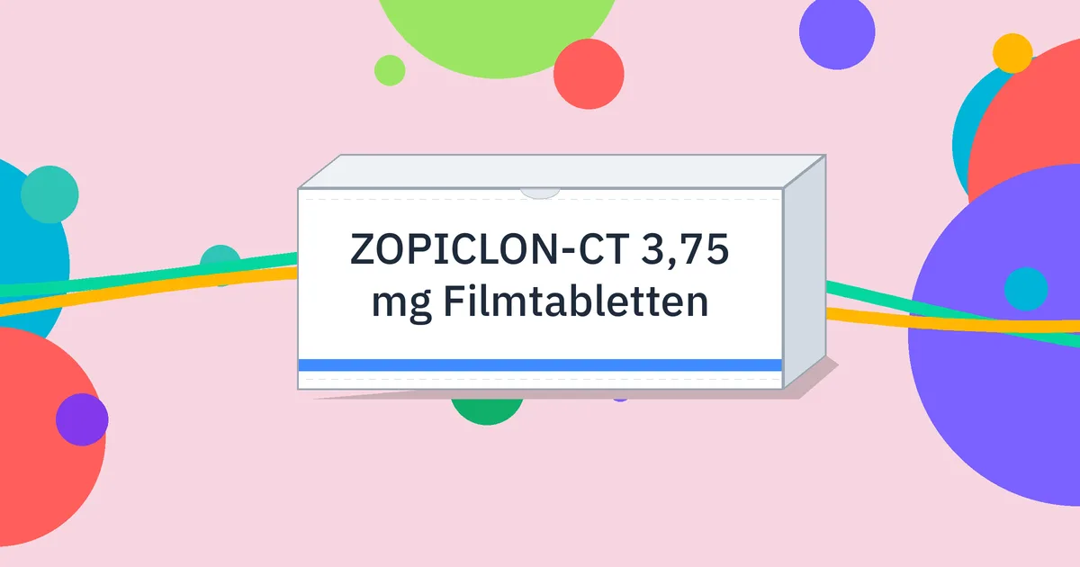 Symbolbild: Packung mit der Aufschrift ZOPICLON-CT 3,75 mg Filmtabletten (PZN 00604821) – Verfügbarkeit und Bezug in Apotheken in Frankfurt am Main