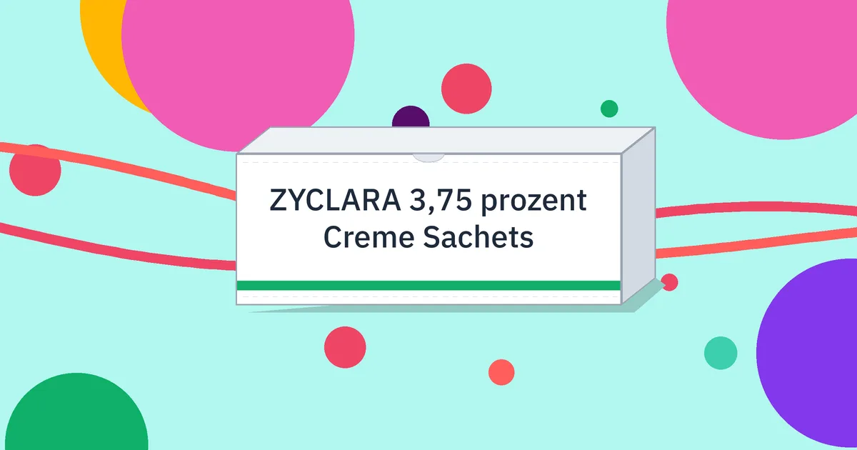 Symbolbild: Packung mit der Aufschrift ZYCLARA 3,75 prozent Creme Sachets (PZN 01140430) – Verfügbarkeit und Bezug in Apotheken in Frankfurt am Main