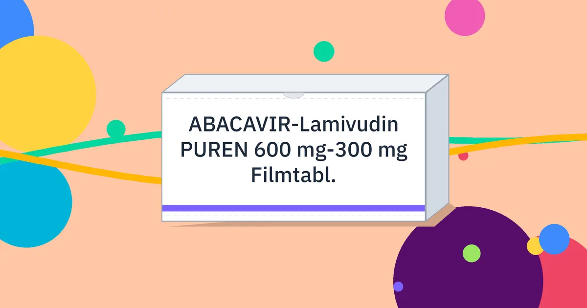 Symbolbild: Packung mit der Aufschrift ABACAVIR-Lamivudin PUREN 600 mg-300 mg Filmtabl. (PZN 15433012) – Verfügbarkeit und Bezug in Apotheken in Frankfurt am Main