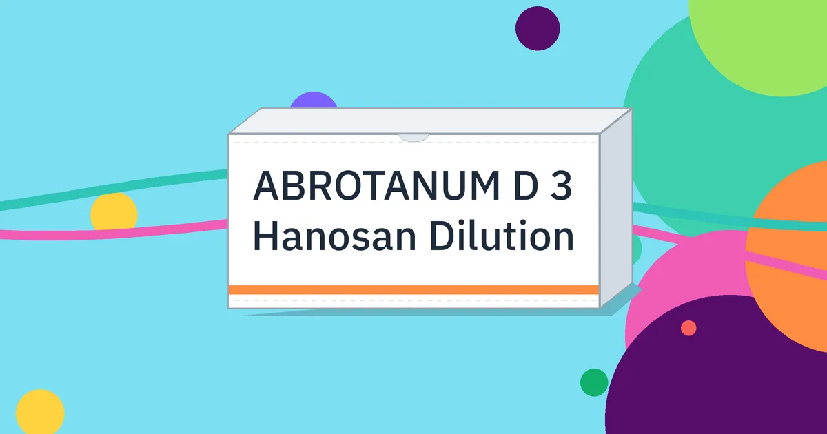 Symbolbild: Packung mit der Aufschrift ABROTANUM D 3 Hanosan Dilution (PZN 00001471) – Verfügbarkeit und Bezug in Apotheken in Frankfurt am Main