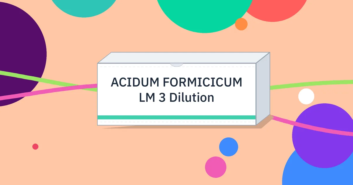 Symbolbild: Packung mit der Aufschrift ACIDUM FORMICICUM LM 3 Dilution (PZN 12751800) – Verfügbarkeit und Bezug in Apotheken in Frankfurt am Main