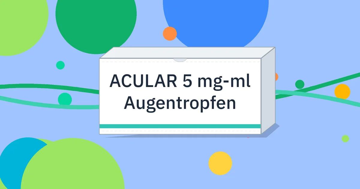 Symbolbild: Packung mit der Aufschrift ACULAR 5 mg-ml Augentropfen (PZN 01485525) – Verfügbarkeit und Bezug in Apotheken in Frankfurt am Main