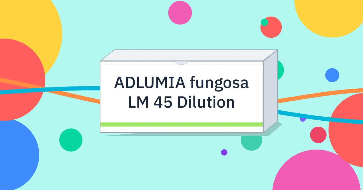 Symbolbild: Packung mit der Aufschrift ADLUMIA fungosa LM 45 Dilution (PZN 13296893) – Verfügbarkeit und Bezug in Apotheken in Frankfurt am Main