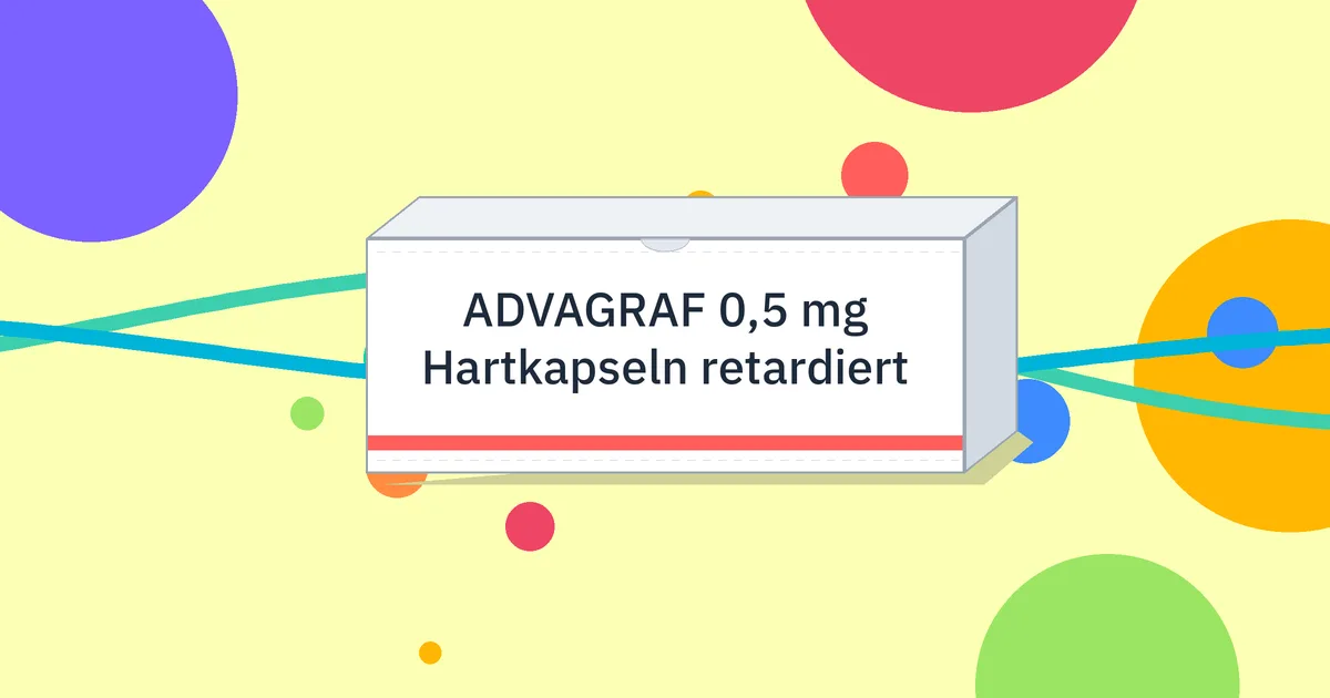 Symbolbild: Packung mit der Aufschrift ADVAGRAF 0,5 mg Hartkapseln retardiert (PZN 11340905) – Verfügbarkeit und Bezug in Apotheken in Frankfurt am Main