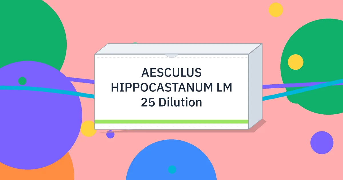 Symbolbild: Packung mit der Aufschrift AESCULUS HIPPOCASTANUM LM 25 Dilution (PZN 12755519) – Verfügbarkeit und Bezug in Apotheken in Frankfurt am Main
