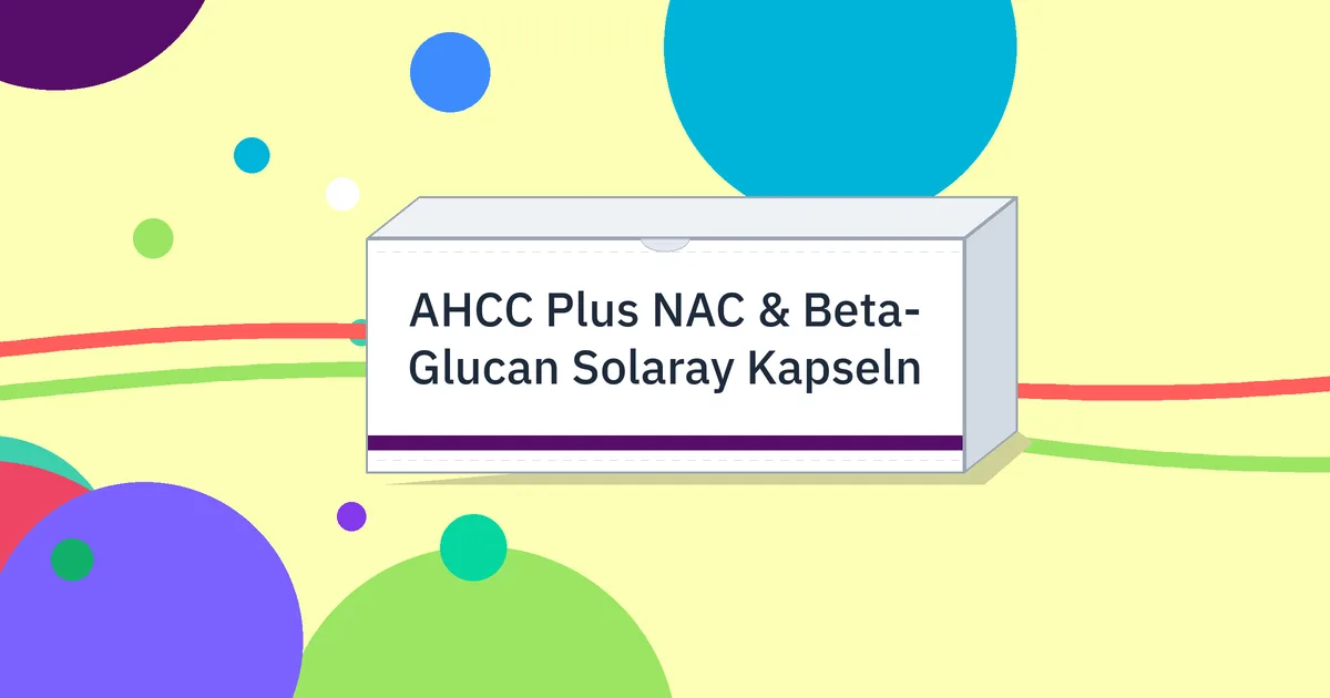 Symbolbild: Packung mit der Aufschrift AHCC Plus NAC & Beta-Glucan Solaray Kapseln (PZN 17253283) – Verfügbarkeit und Bezug in Apotheken in Frankfurt am Main
