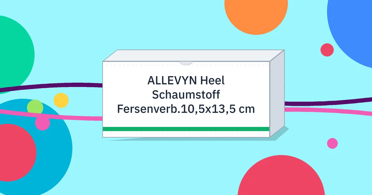 Symbolbild: Packung mit der Aufschrift ALLEVYN Heel Schaumstoff Fersenverb.10,5x13,5 cm (PZN 20206672) – Verfügbarkeit und Bezug in Apotheken in Frankfurt am Main