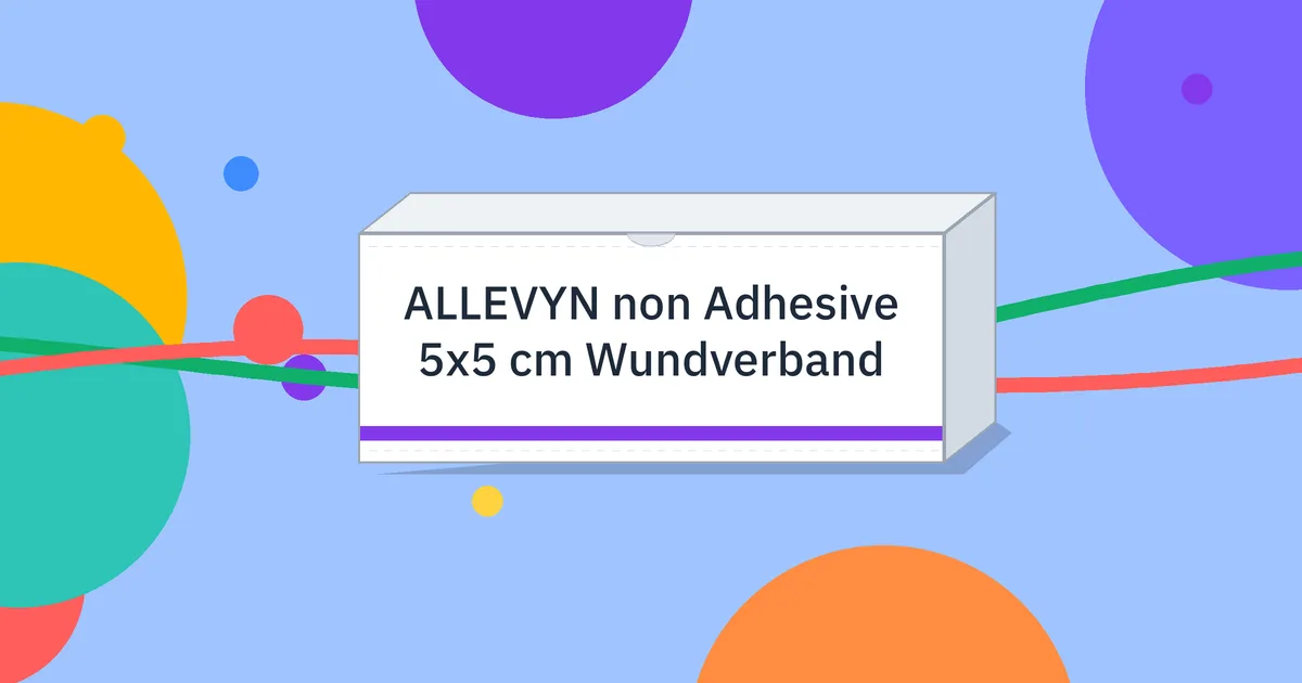 Symbolbild: Packung mit der Aufschrift ALLEVYN non Adhesive 5x5 cm Wundverband (PZN 04563438) – Verfügbarkeit und Bezug in Apotheken in Frankfurt am Main
