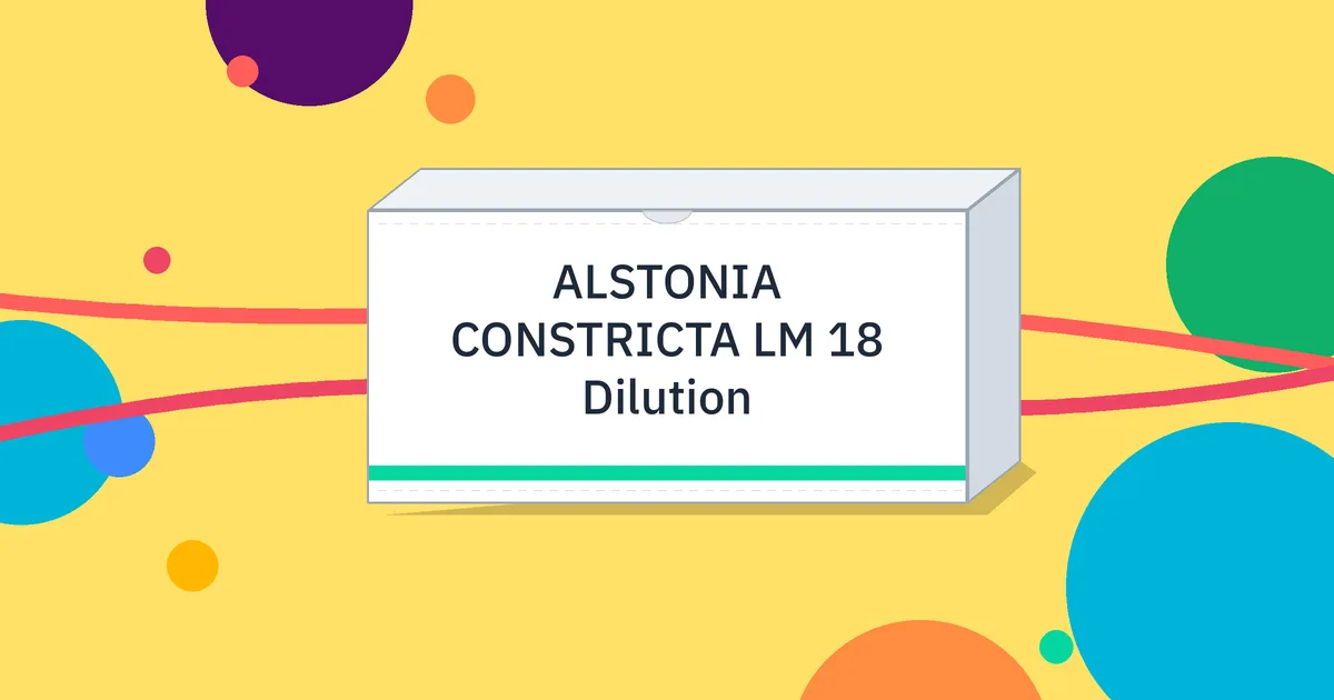 Symbolbild: Packung mit der Aufschrift ALSTONIA CONSTRICTA LM 18 Dilution (PZN 13314409) – Verfügbarkeit und Bezug in Apotheken in Frankfurt am Main