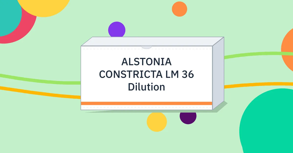 Symbolbild: Packung mit der Aufschrift ALSTONIA CONSTRICTA LM 36 Dilution (PZN 13314579) – Verfügbarkeit und Bezug in Apotheken in Frankfurt am Main