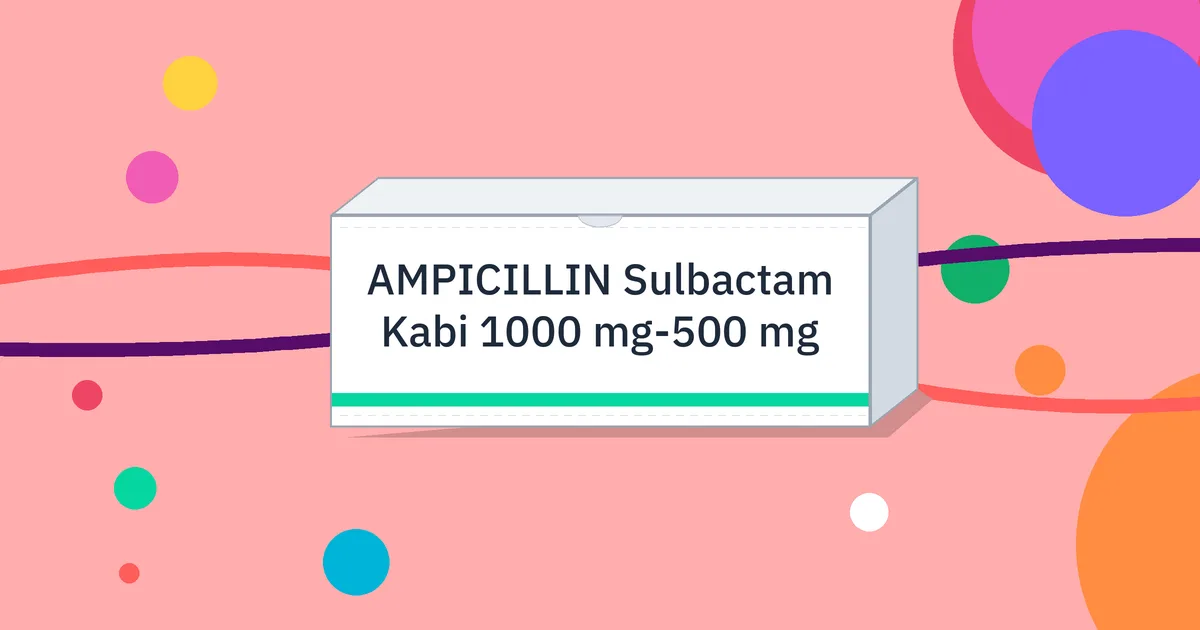 Symbolbild: Packung mit der Aufschrift AMPICILLIN Sulbactam Kabi 1000 mg-500 mg (PZN 01801966) – Verfügbarkeit und Bezug in Apotheken in Frankfurt am Main