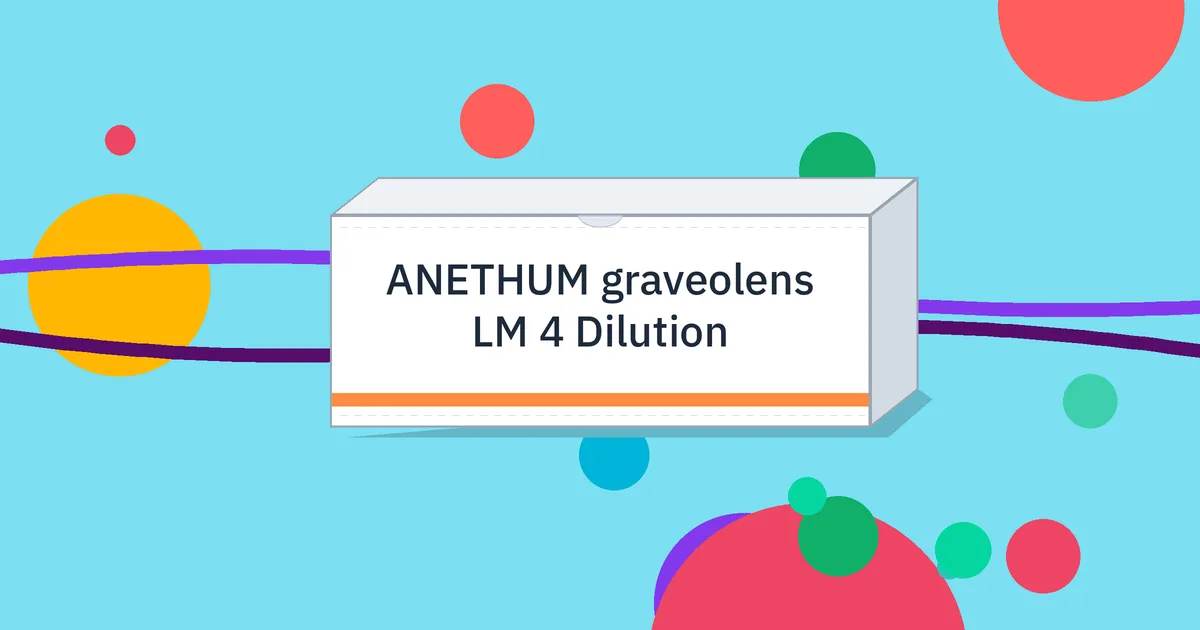Symbolbild: Packung mit der Aufschrift ANETHUM graveolens LM 4 Dilution (PZN 16007990) – Verfügbarkeit und Bezug in Apotheken in Frankfurt am Main