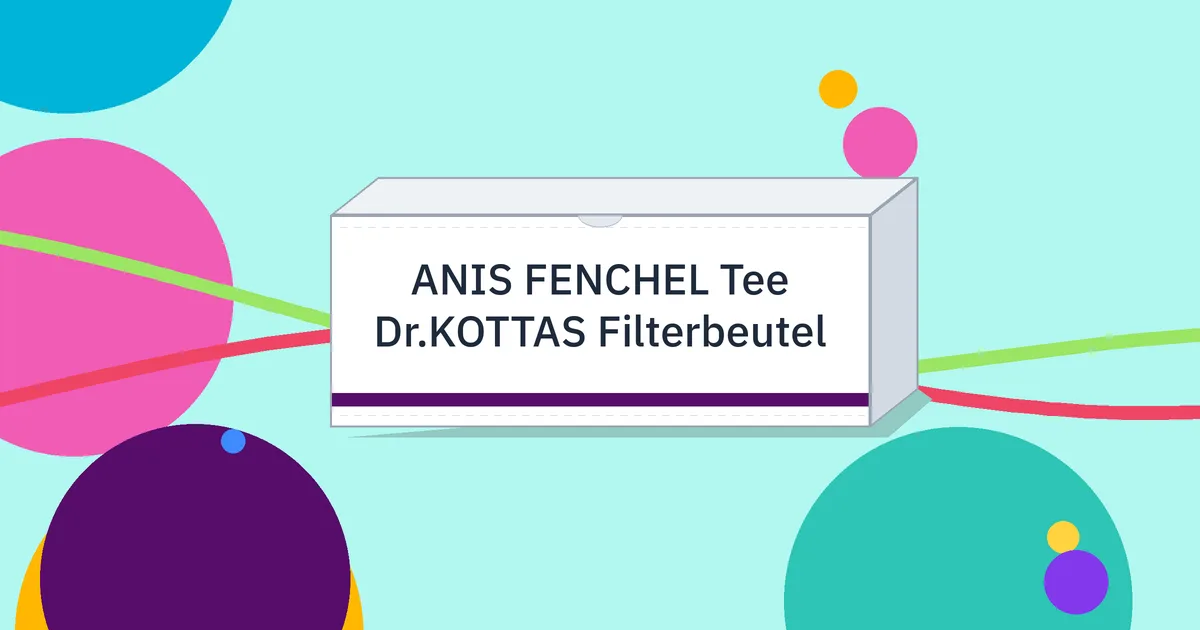 Symbolbild: Packung mit der Aufschrift ANIS FENCHEL Tee Dr.KOTTAS Filterbeutel (PZN 09919928) – Verfügbarkeit und Bezug in Apotheken in Frankfurt am Main