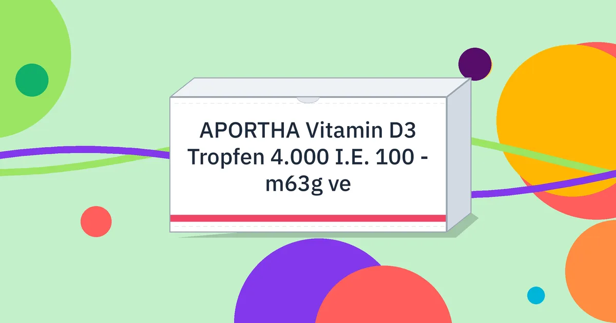 Symbolbild: Packung mit der Aufschrift APORTHA Vitamin D3 Tropfen 4.000 I.E. 100 -m63g ve (PZN 20011572) – Verfügbarkeit und Bezug in Apotheken in Frankfurt am Main