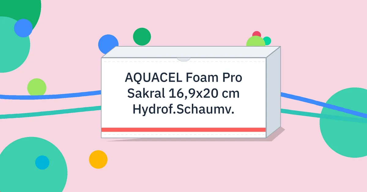Symbolbild: Packung mit der Aufschrift AQUACEL Foam Pro Sakral 16,9x20 cm Hydrof.Schaumv. (PZN 19462128) – Verfügbarkeit und Bezug in Apotheken in Frankfurt am Main