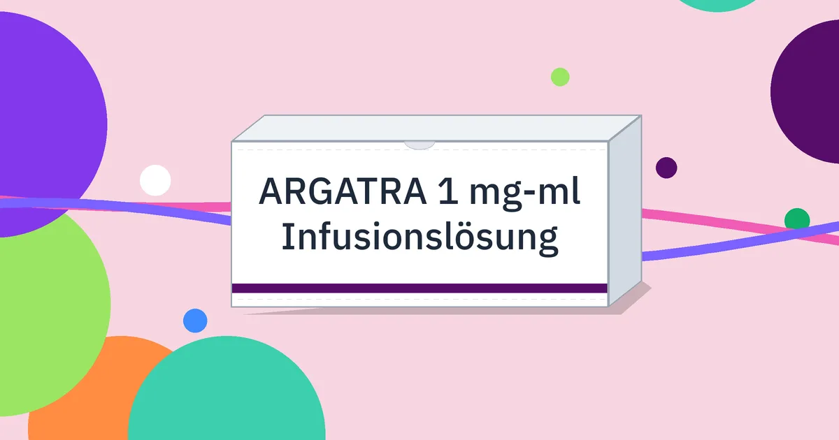 Symbolbild: Packung mit der Aufschrift ARGATRA 1 mg-ml Infusionslösung (PZN 10407748) – Verfügbarkeit und Bezug in Apotheken in Frankfurt am Main
