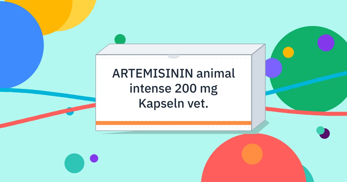 Symbolbild: Packung mit der Aufschrift ARTEMISININ animal intense 200 mg Kapseln vet. (PZN 18466756) – Verfügbarkeit und Bezug in Apotheken in Frankfurt am Main