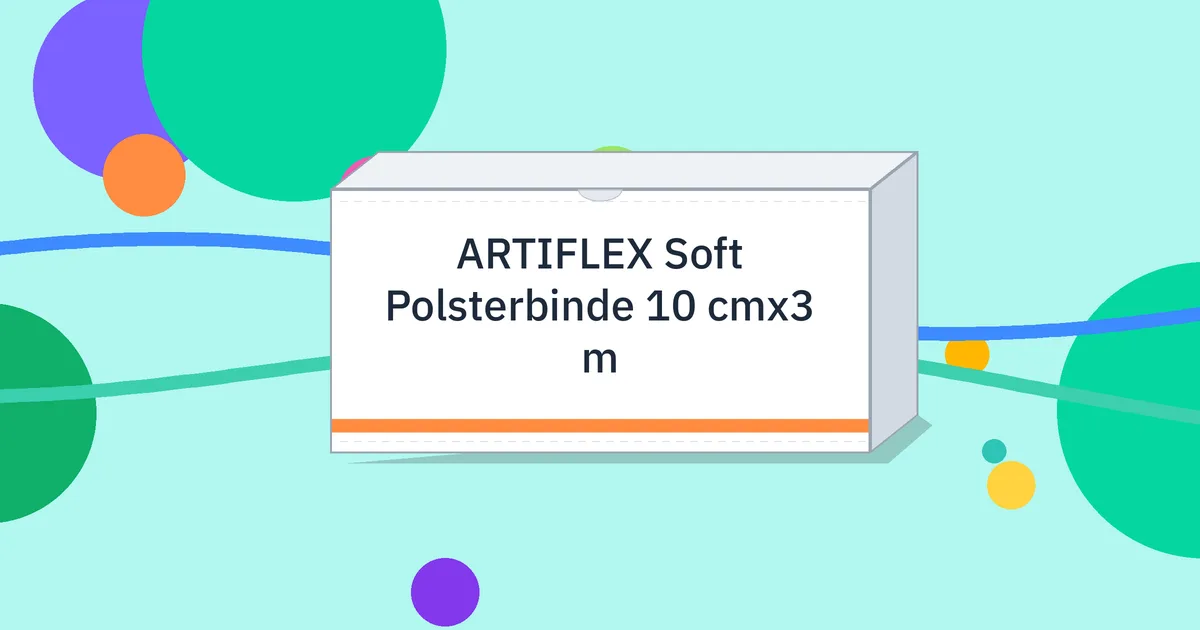 Symbolbild: Packung mit der Aufschrift ARTIFLEX Soft Polsterbinde 10 cmx3 m (PZN 19472687) – Verfügbarkeit und Bezug in Apotheken in Frankfurt am Main