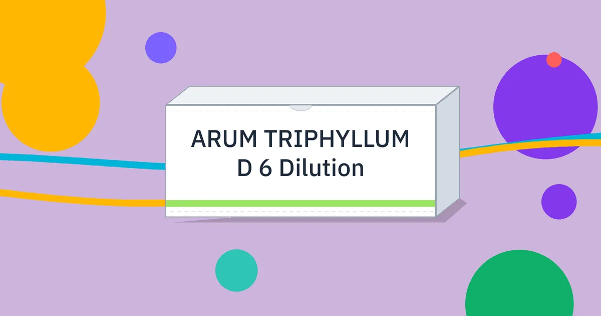 Symbolbild: Packung mit der Aufschrift ARUM TRIPHYLLUM D 6 Dilution (PZN 02607597) – Verfügbarkeit und Bezug in Apotheken in Frankfurt am Main