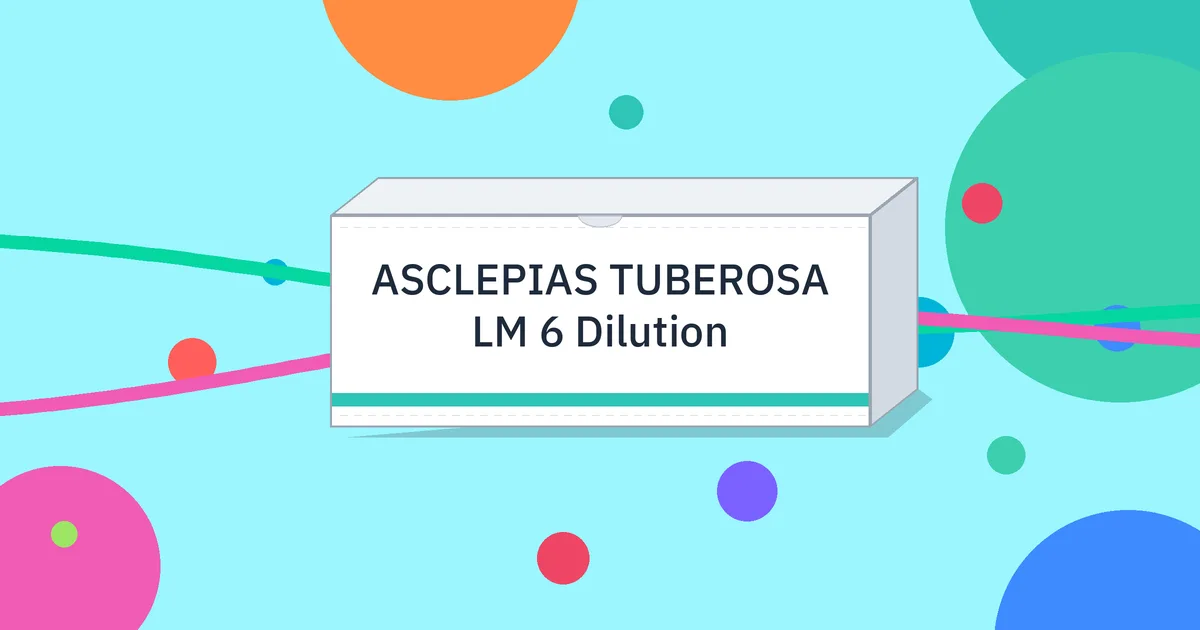 Symbolbild: Packung mit der Aufschrift ASCLEPIAS TUBEROSA LM 6 Dilution (PZN 13400876) – Verfügbarkeit und Bezug in Apotheken in Frankfurt am Main