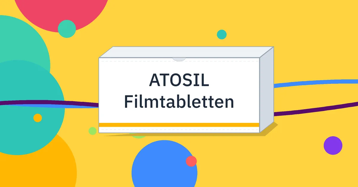 Symbolbild: Packung mit der Aufschrift ATOSIL Filmtabletten (PZN 04885337) – Verfügbarkeit und Bezug in Apotheken in Frankfurt am Main