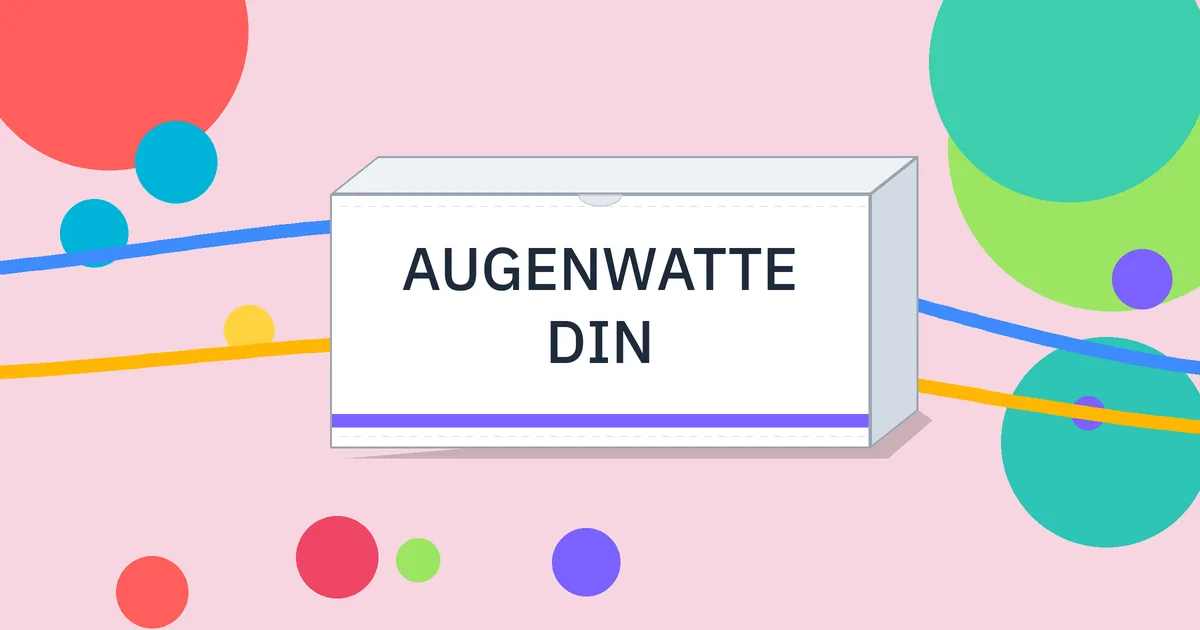 Symbolbild: Packung mit der Aufschrift AUGENWATTE DIN (PZN 01721925) – Verfügbarkeit und Bezug in Apotheken in Frankfurt am Main