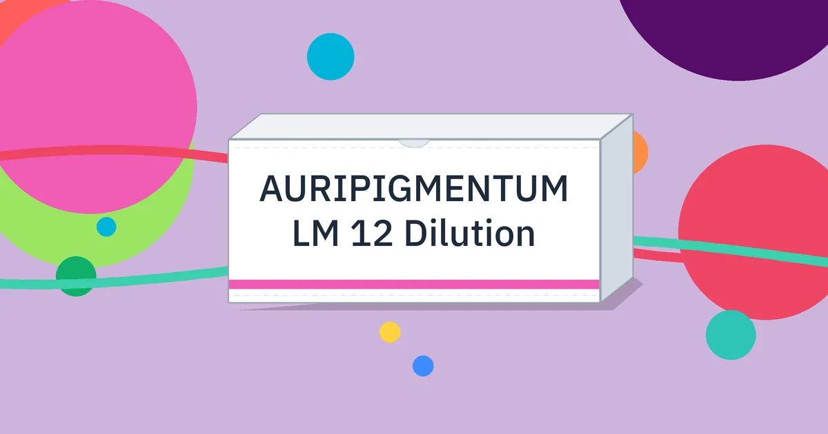 Symbolbild: Packung mit der Aufschrift AURIPIGMENTUM LM 12 Dilution (PZN 12782947) – Verfügbarkeit und Bezug in Apotheken in Frankfurt am Main