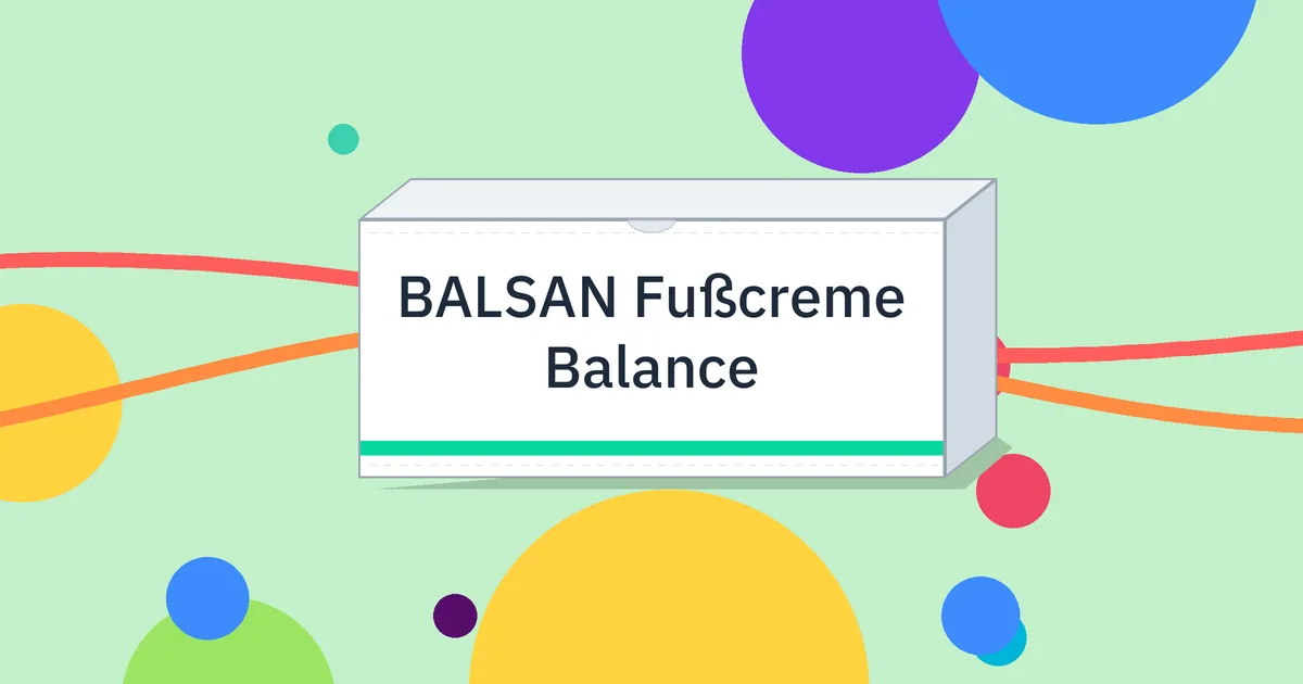 Symbolbild: Packung mit der Aufschrift BALSAN Fußcreme Balance (PZN 05389994) – Verfügbarkeit und Bezug in Apotheken in Frankfurt am Main