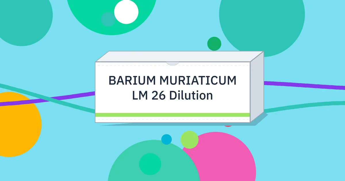 Symbolbild: Packung mit der Aufschrift BARIUM MURIATICUM LM 26 Dilution (PZN 12790438) – Verfügbarkeit und Bezug in Apotheken in Frankfurt am Main