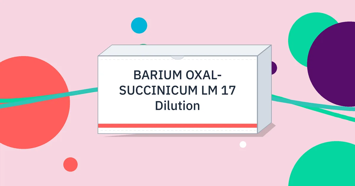 Symbolbild: Packung mit der Aufschrift BARIUM OXAL-SUCCINICUM LM 17 Dilution (PZN 13378556) – Verfügbarkeit und Bezug in Apotheken in Frankfurt am Main