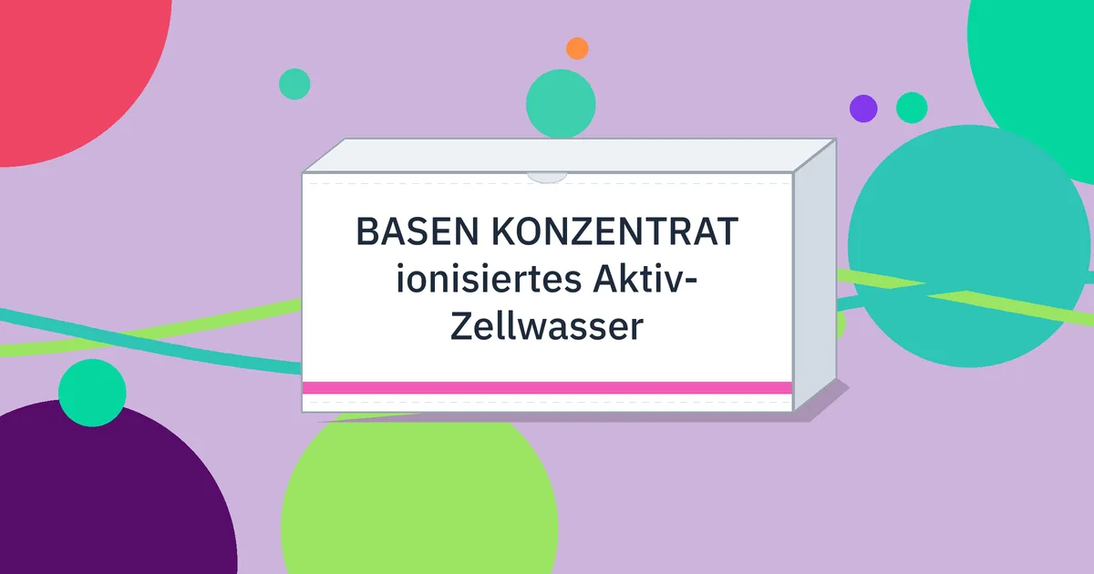 Symbolbild: Packung mit der Aufschrift BASEN KONZENTRAT ionisiertes Aktiv-Zellwasser (PZN 12340617) – Verfügbarkeit und Bezug in Apotheken in Frankfurt am Main