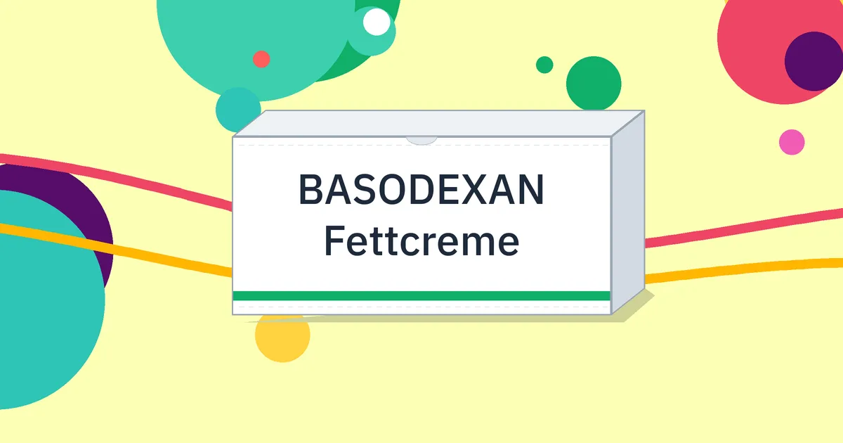 Symbolbild: Packung mit der Aufschrift BASODEXAN Fettcreme (PZN 04080088) – Verfügbarkeit und Bezug in Apotheken in Frankfurt am Main