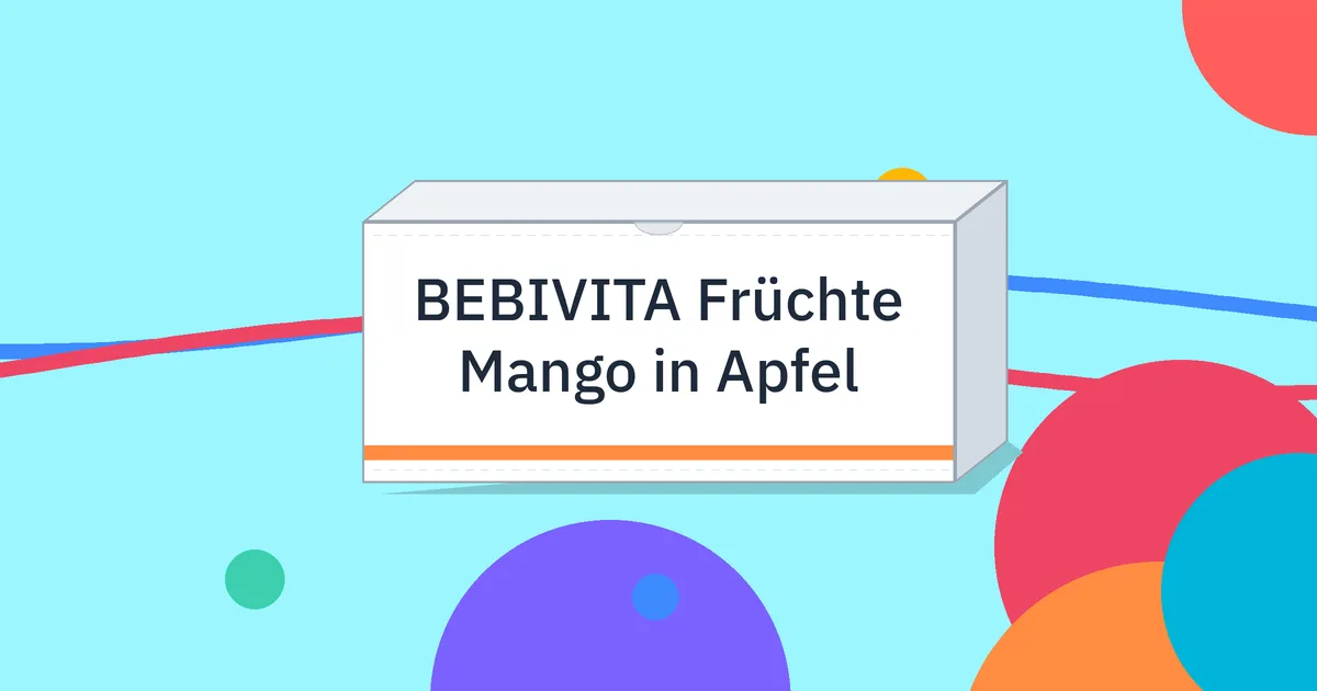 Symbolbild: Packung mit der Aufschrift BEBIVITA Früchte Mango in Apfel (PZN 16790464) – Verfügbarkeit und Bezug in Apotheken in Frankfurt am Main