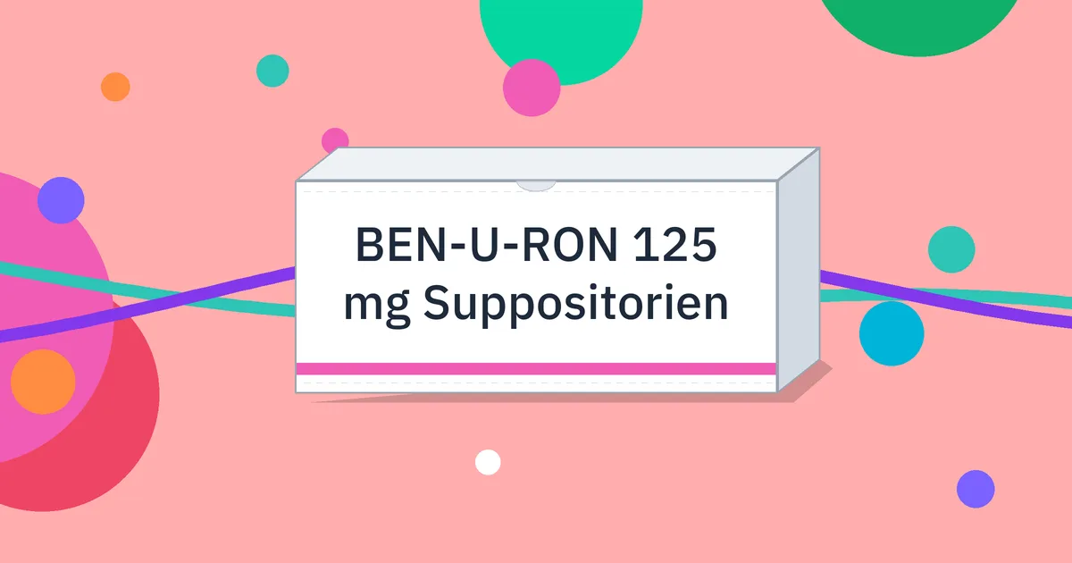 Symbolbild: Packung mit der Aufschrift BEN-U-RON 125 mg Suppositorien (PZN 01260890) – Verfügbarkeit und Bezug in Apotheken in Frankfurt am Main