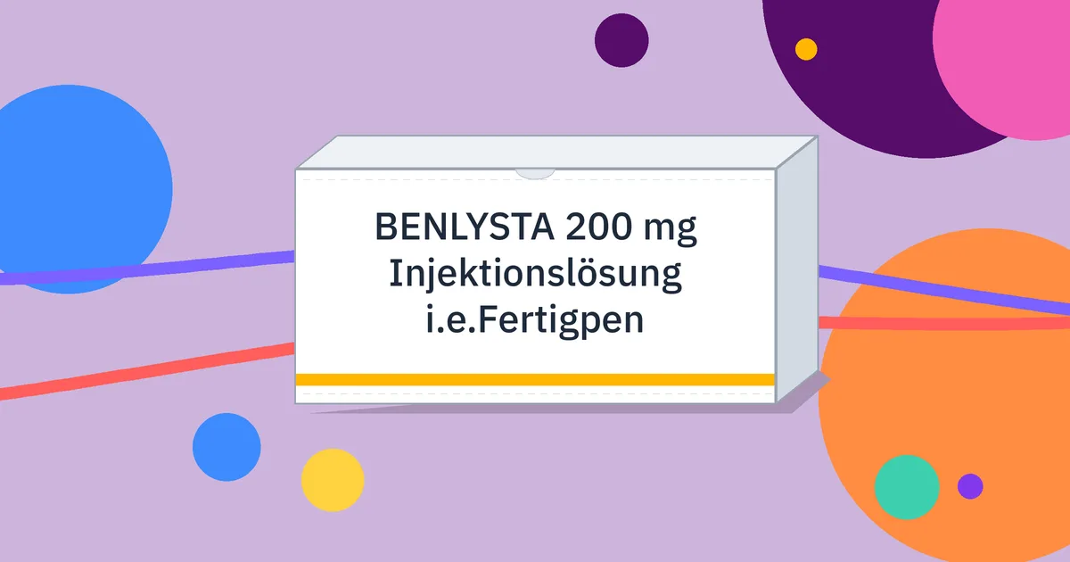 Symbolbild: Packung mit der Aufschrift BENLYSTA 200 mg Injektionslösung i.e.Fertigpen (PZN 18253925) – Verfügbarkeit und Bezug in Apotheken in Frankfurt am Main