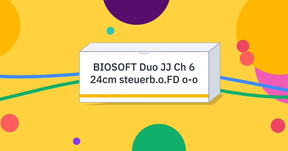 Symbolbild: Packung mit der Aufschrift BIOSOFT Duo JJ Ch 6 24cm steuerb.o.FD o-o (PZN 17510001) – Verfügbarkeit und Bezug in Apotheken in Frankfurt am Main