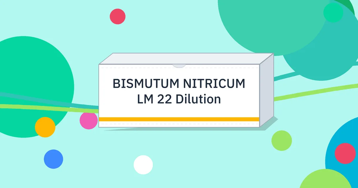 Symbolbild: Packung mit der Aufschrift BISMUTUM NITRICUM LM 22 Dilution (PZN 13387124) – Verfügbarkeit und Bezug in Apotheken in Frankfurt am Main