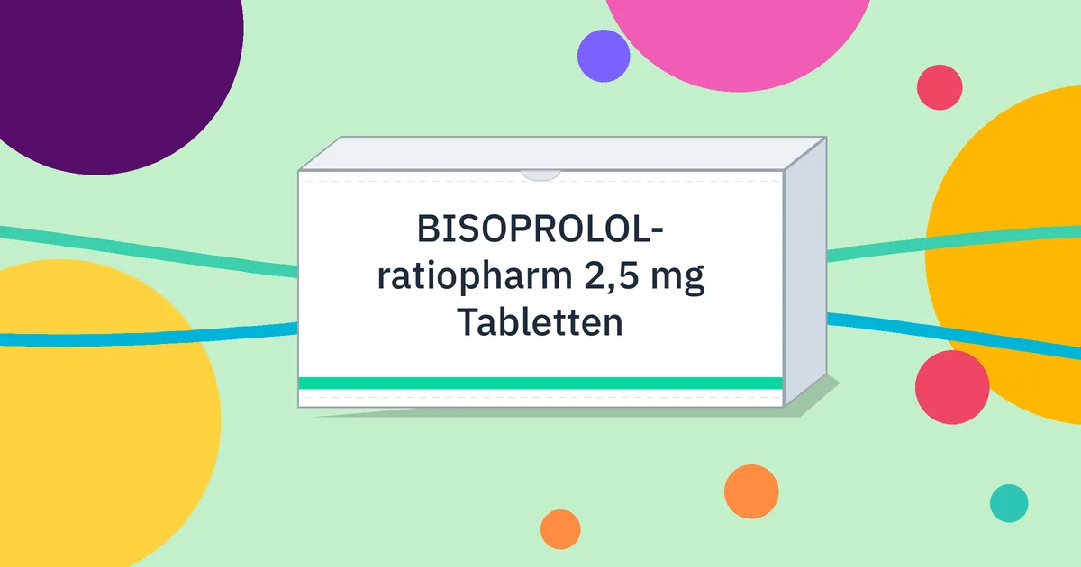 Symbolbild: Packung mit der Aufschrift BISOPROLOL-ratiopharm 2,5 mg Tabletten (PZN 10330069) – Verfügbarkeit und Bezug in Apotheken in Frankfurt am Main