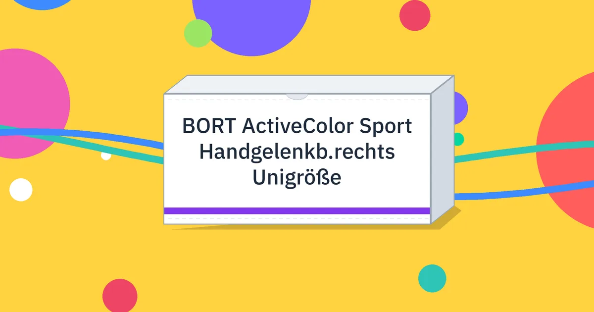 Symbolbild: Packung mit der Aufschrift BORT ActiveColor Sport Handgelenkb.rechts Unigröße (PZN 15256001) – Verfügbarkeit und Bezug in Apotheken in Frankfurt am Main