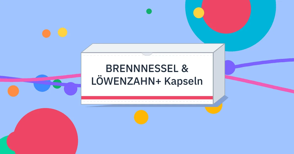Symbolbild: Packung mit der Aufschrift BRENNNESSEL & LÖWENZAHN+ Kapseln (PZN 20700739) – Verfügbarkeit und Bezug in Apotheken in Frankfurt am Main