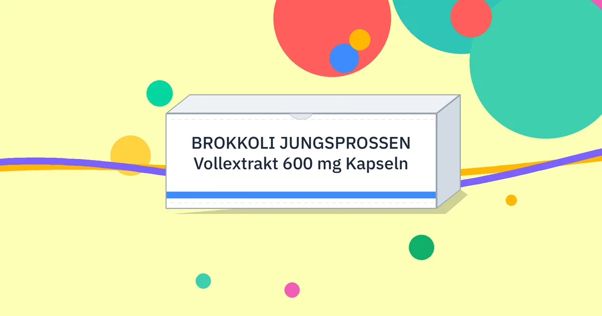 Symbolbild: Packung mit der Aufschrift BROKKOLI JUNGSPROSSEN Vollextrakt 600 mg Kapseln (PZN 10329480) – Verfügbarkeit und Bezug in Apotheken in Frankfurt am Main