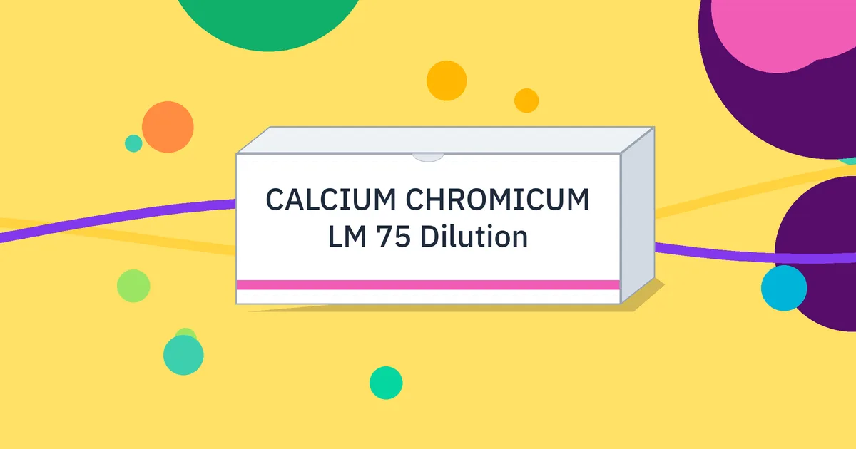 Symbolbild: Packung mit der Aufschrift CALCIUM CHROMICUM LM 75 Dilution (PZN 13408582) – Verfügbarkeit und Bezug in Apotheken in Frankfurt am Main