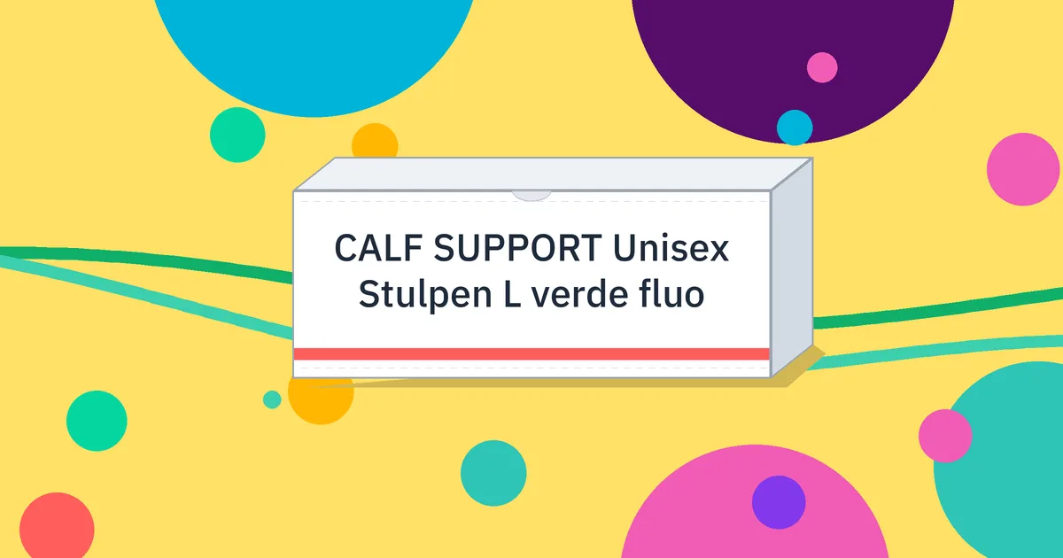 Symbolbild: Packung mit der Aufschrift CALF SUPPORT Unisex Stulpen L verde fluo (PZN 16195359) – Verfügbarkeit und Bezug in Apotheken in Frankfurt am Main