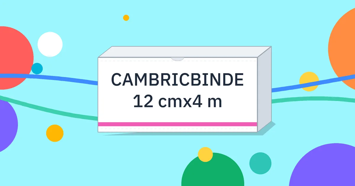 Symbolbild: Packung mit der Aufschrift CAMBRICBINDE 12 cmx4 m (PZN 01720110) – Verfügbarkeit und Bezug in Apotheken in Frankfurt am Main