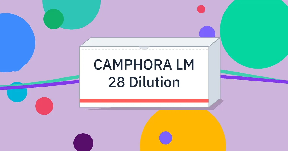 Symbolbild: Packung mit der Aufschrift CAMPHORA LM 28 Dilution (PZN 12807943) – Verfügbarkeit und Bezug in Apotheken in Frankfurt am Main