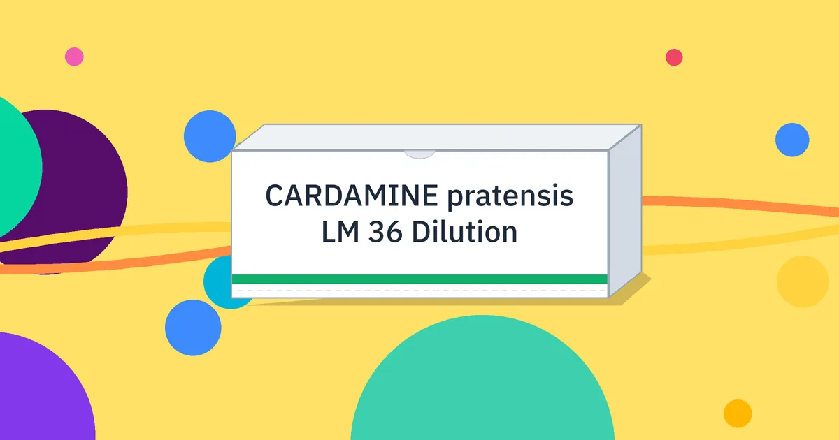 Symbolbild: Packung mit der Aufschrift CARDAMINE pratensis LM 36 Dilution (PZN 13429377) – Verfügbarkeit und Bezug in Apotheken in Frankfurt am Main